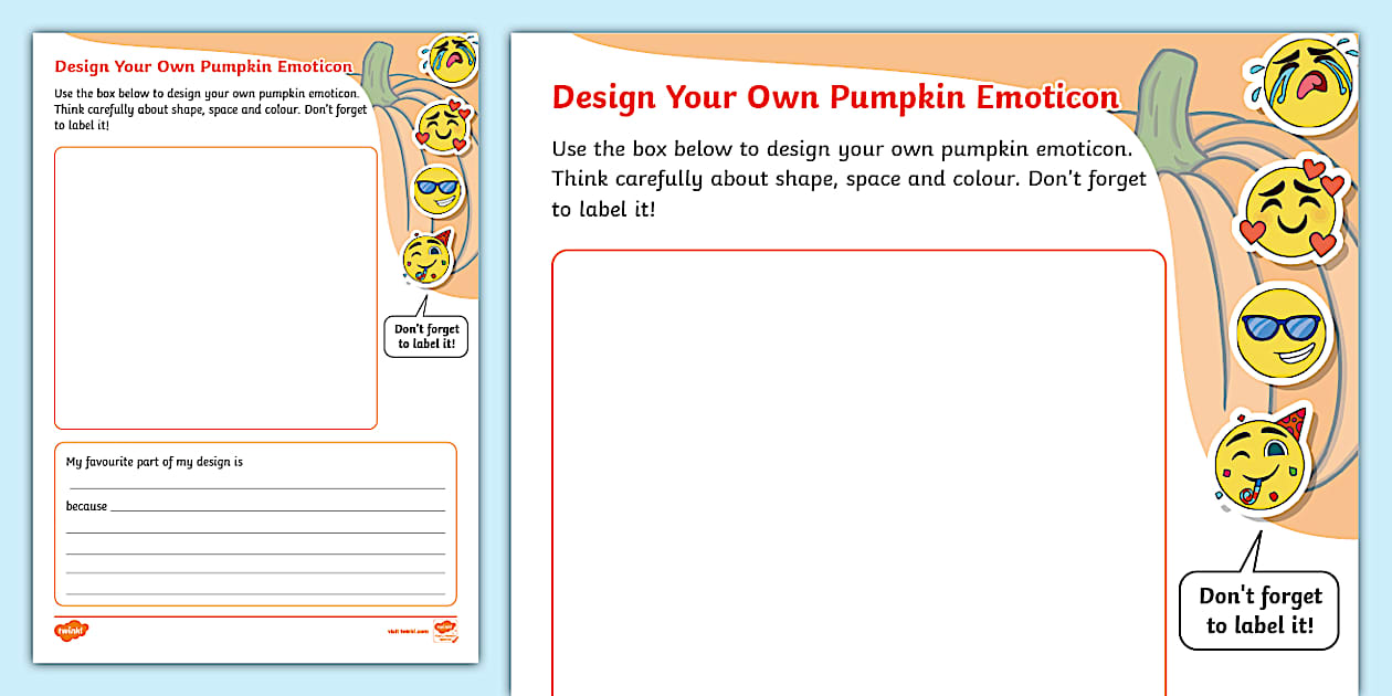 Design Your Own Pumpkin Emoticon Activity
