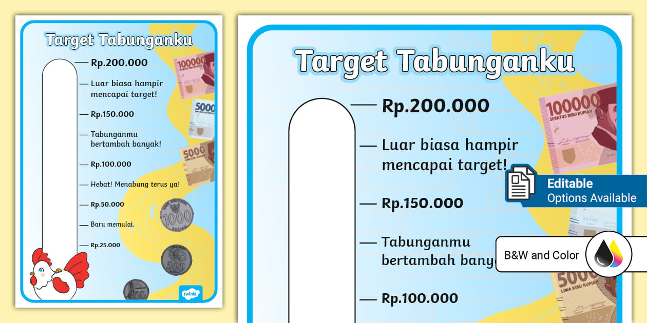 Poster Target Tabunganku (teacher made) - Twinkl