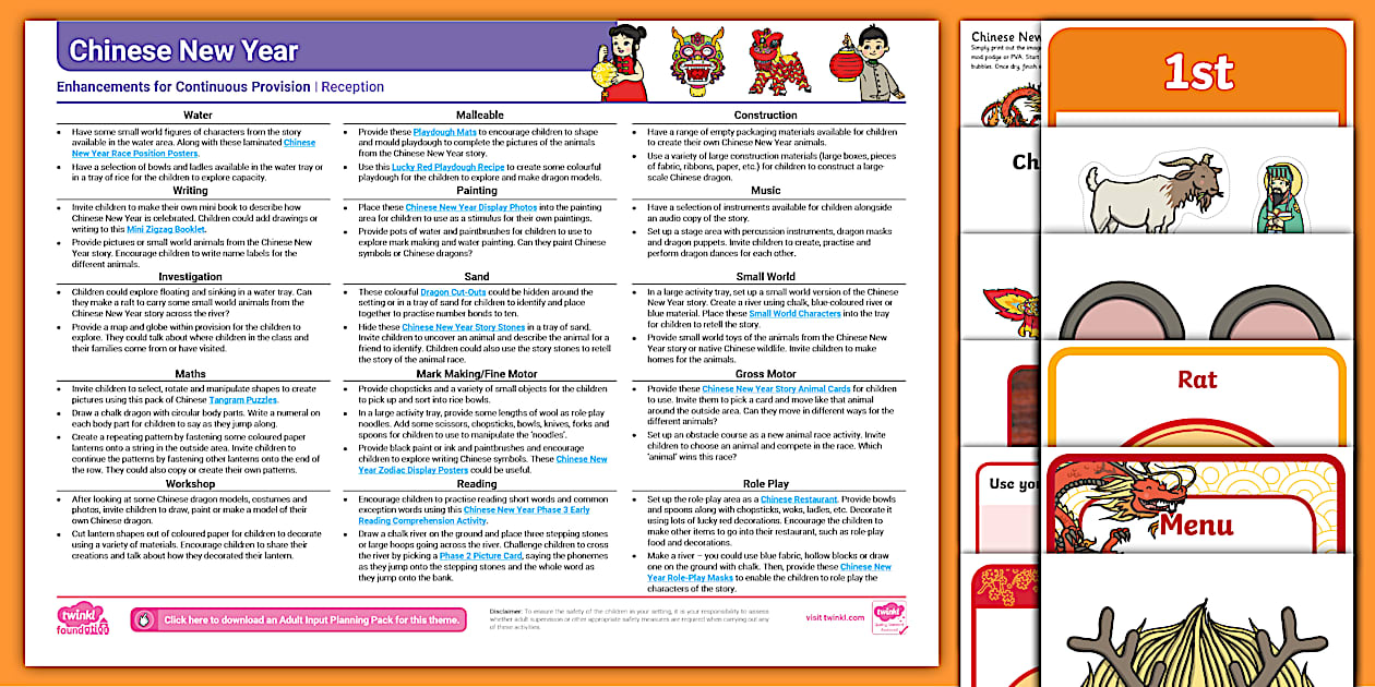 EYFS Chinese New Year Continuous Provision Planning Ideas and Resource Pack