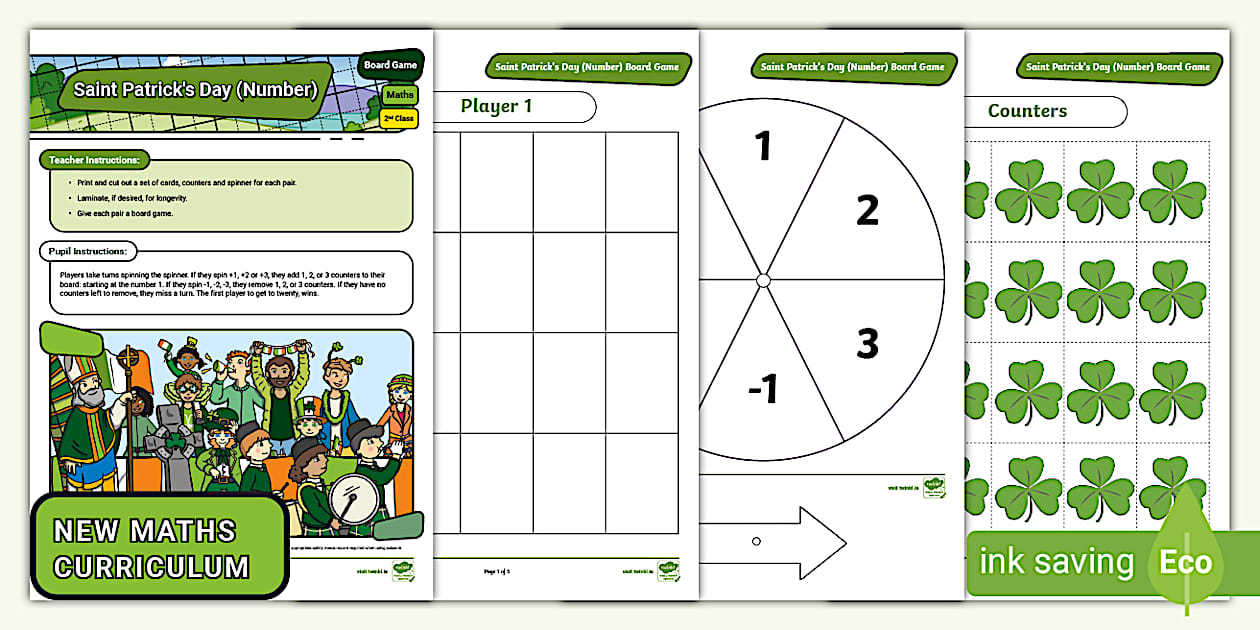 Saint Patrick's Day (Number) Board Game (teacher made)