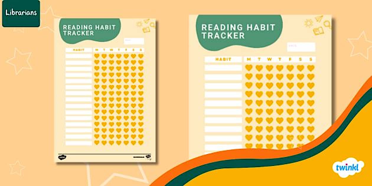 Librarian Reading Challenge Habit Tracker - Twinkl