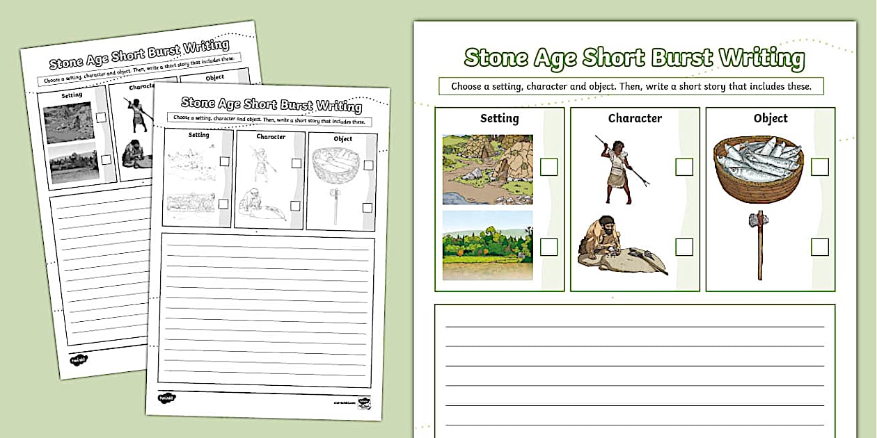 * NEW * KS2 Stone Age Short Burst Writing - English - Twinkl