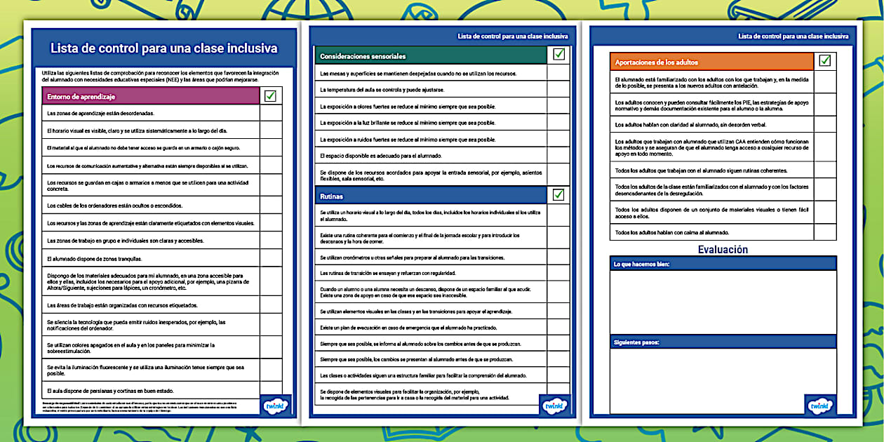 Lista de control: Una clase inclusiva