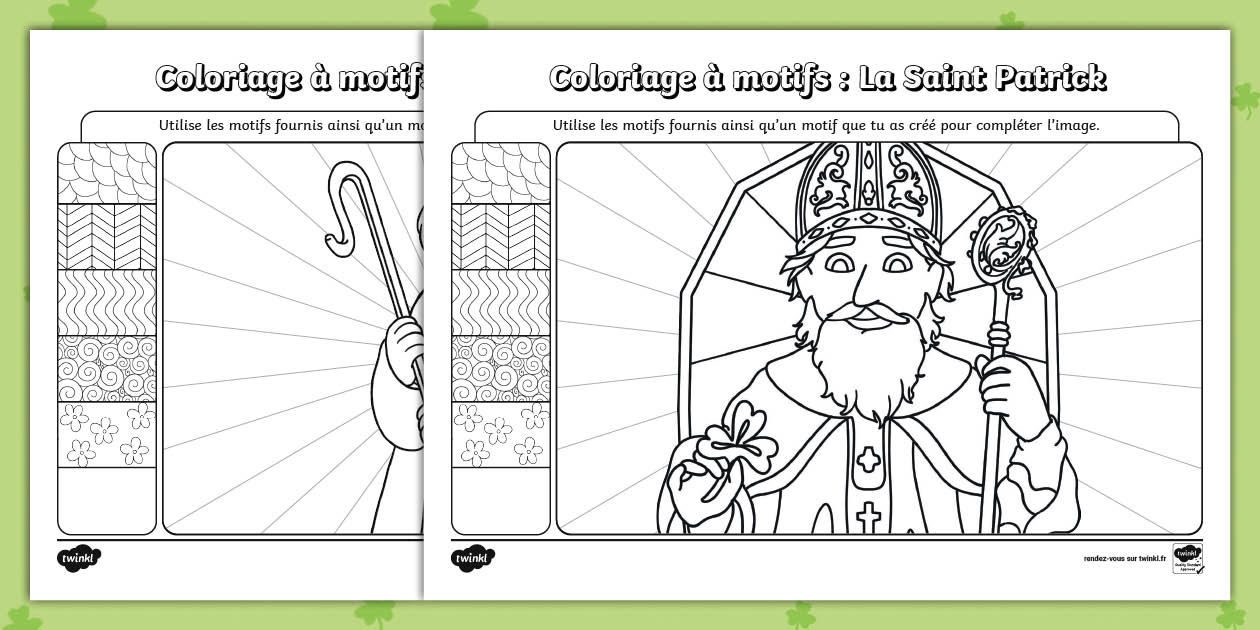 Coloriage à motifs : La Saint Patrick (teacher made)