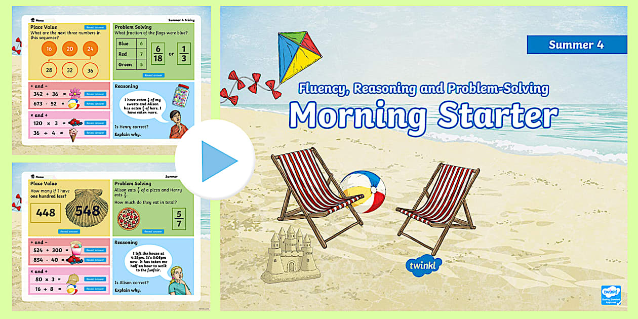 Year 3 Maths Summer Morning Starter PowerPoint 4 - Twinkl