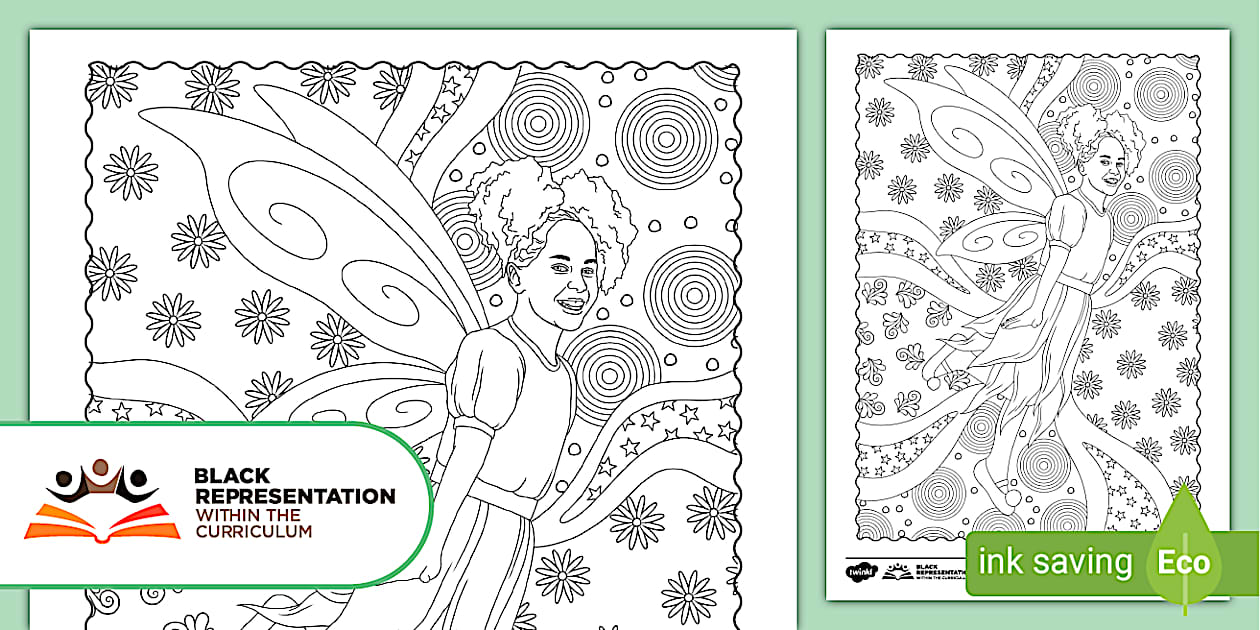 KS2 Fairies with Afros Colouring Sheets (teacher made)