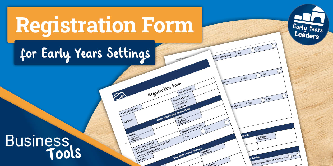 * NEW * Registration Form for Early Years Settings | Twinkl