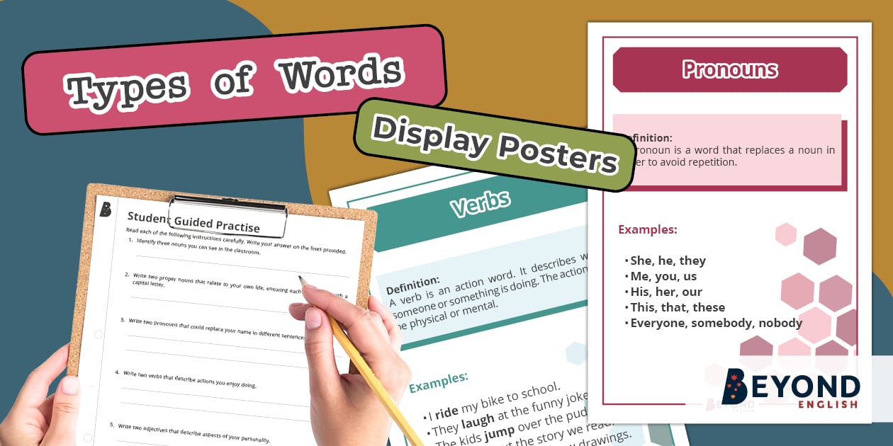 Types of Words Display Posters