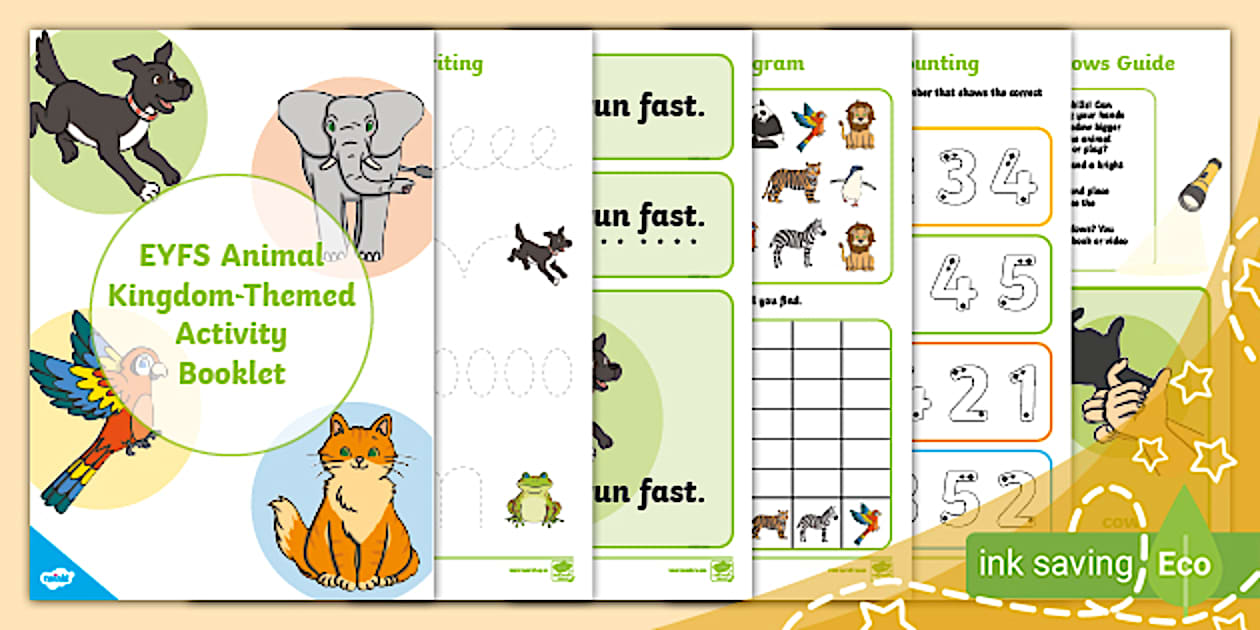 Animal Kingdom Themed Activity Booklet (Ages 3 - 5) - Twinkl