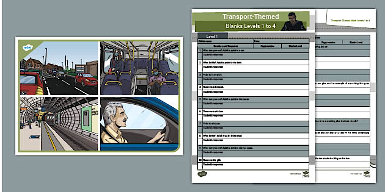Transport Blank Levels 1-4 Activity Pack Older Learners