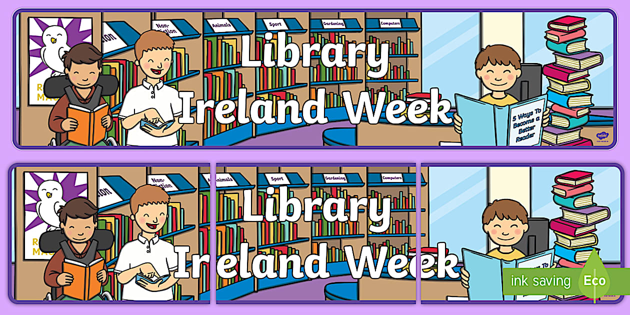 Library Ireland Week Banner (teacher made) - Twinkl