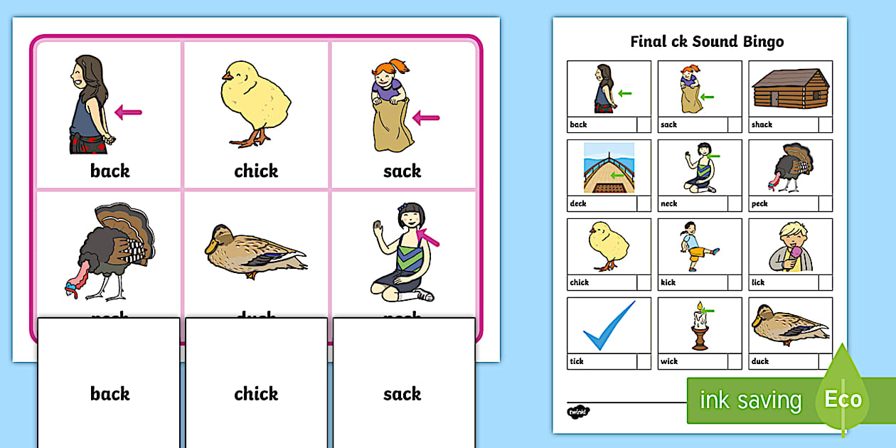 Final ck Sound Bingo (teacher made) - Twinkl