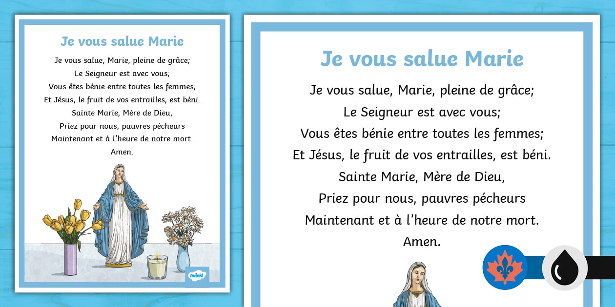 The Hail Mary Display Poster French (Teacher-Made) - Twinkl