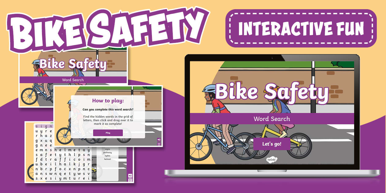 Bike Safety Interactive Word Search - Twinkl