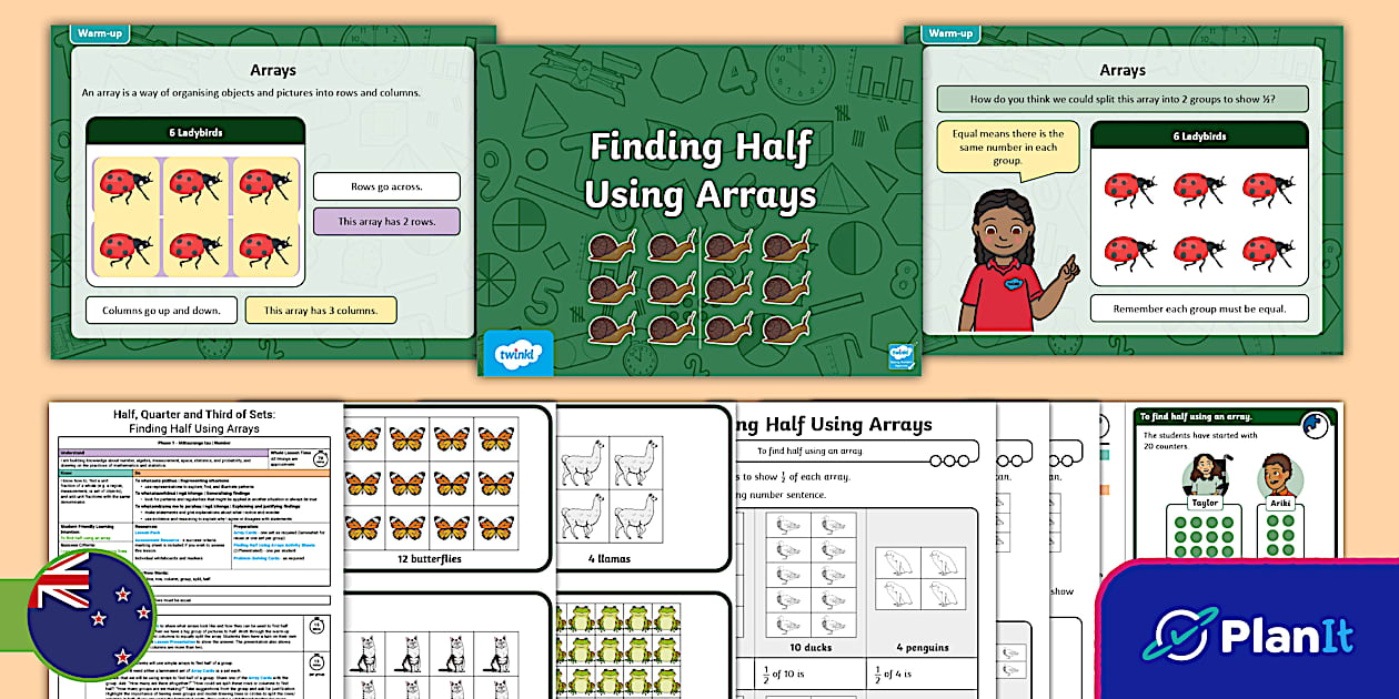 Phase 1 Number: Finding Half Using Arrays - Twinkl