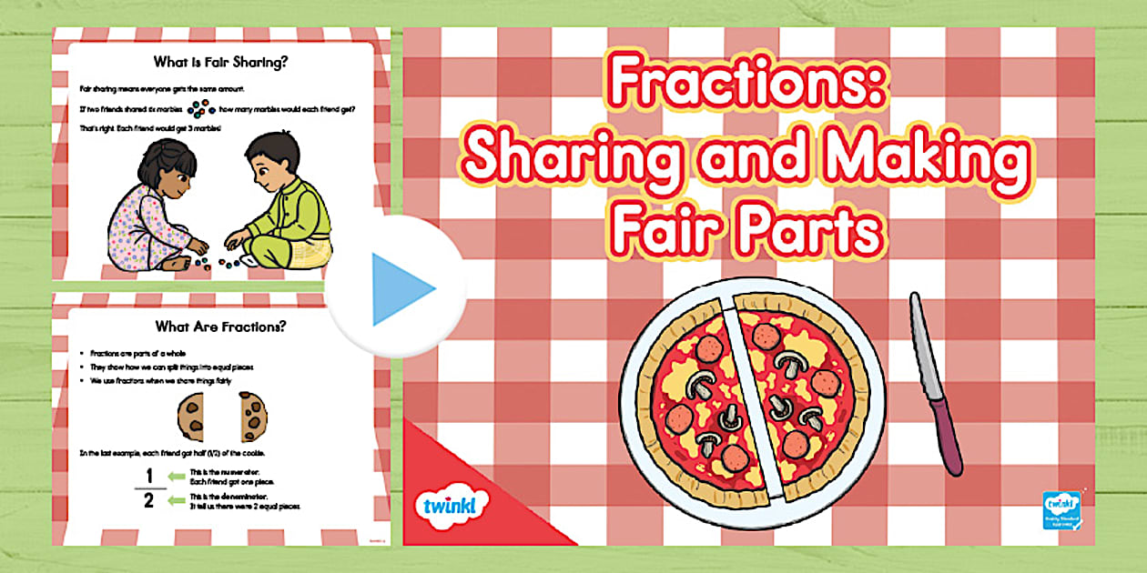 Grade 1 Introduction to Fractions PowerPoint (teacher made)