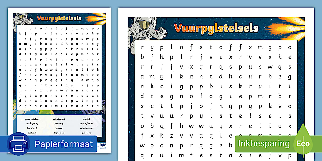Vuurpylstelsels - Woordsoek (teacher made) - Twinkl