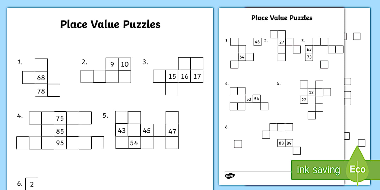 Place Value Missing Numbers Hundred Square Puzzle - Twinkl