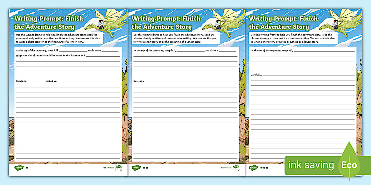 Finish the Adventure Story Writing Prompt - Writing - Twinkl