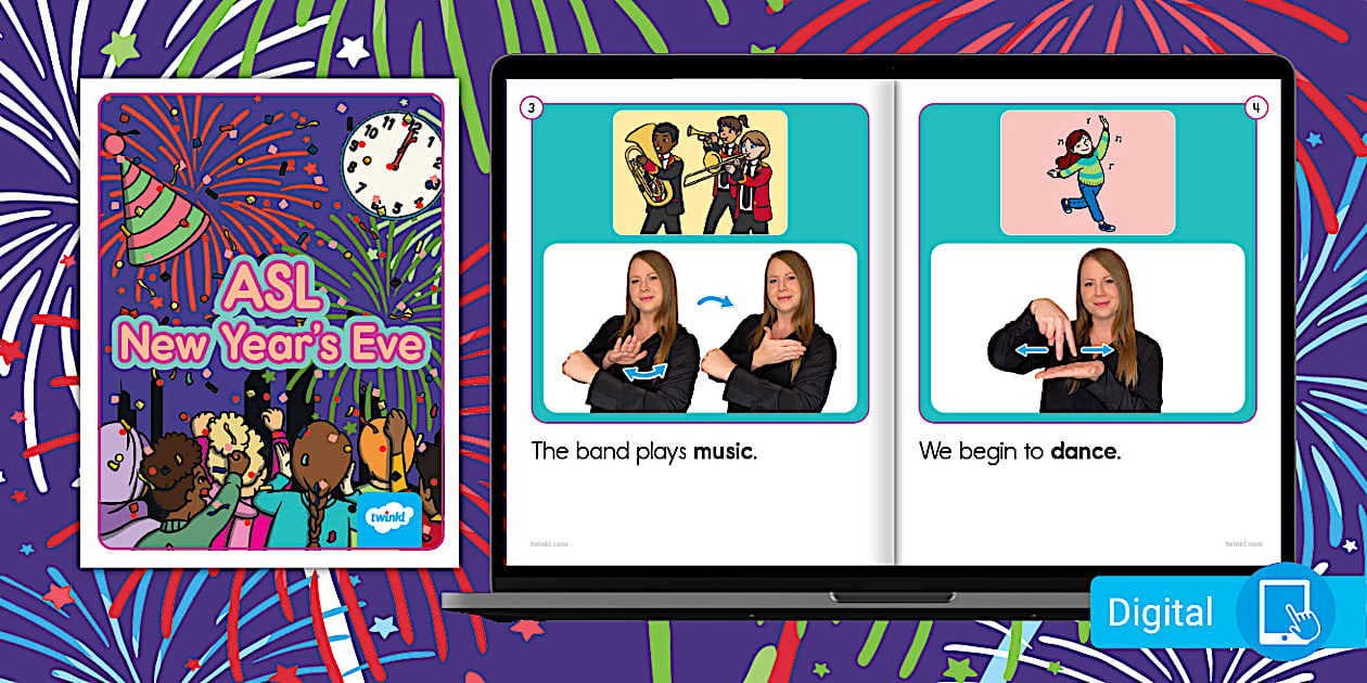 ASL New Year's Eve Emergent Reader eBook