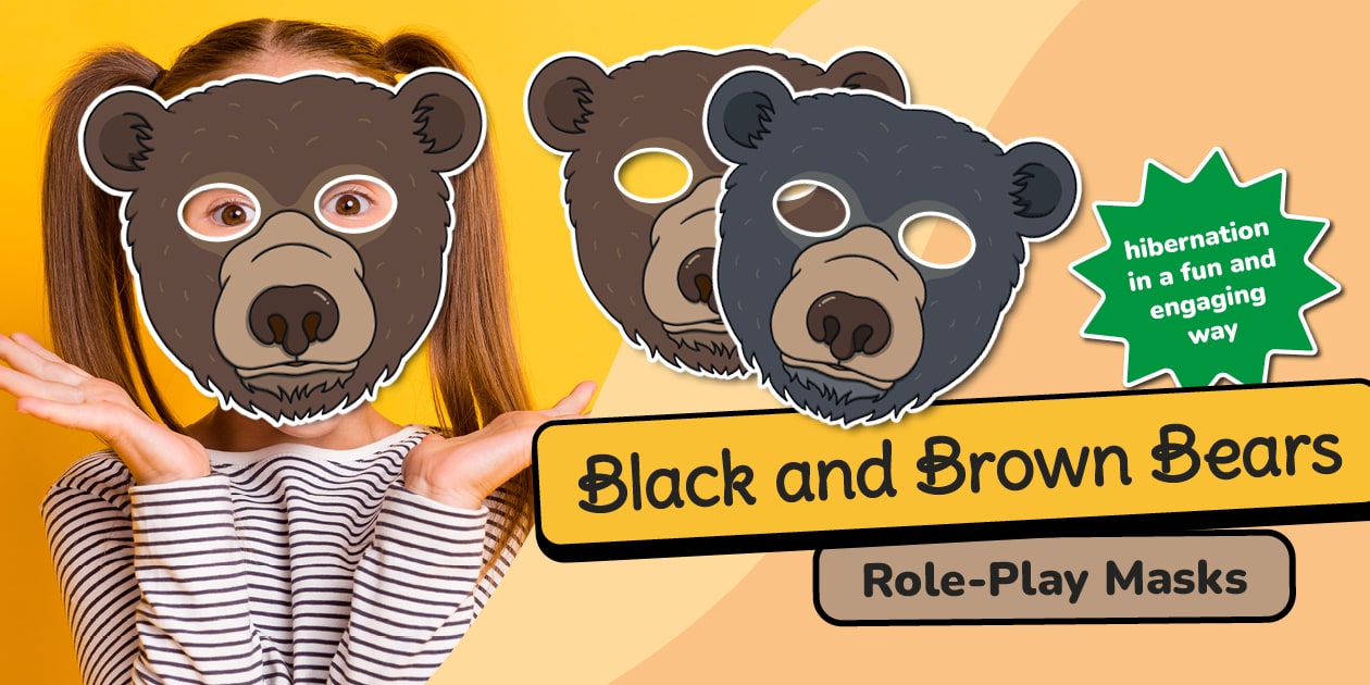 Black and Brown Bears Role-Play Masks