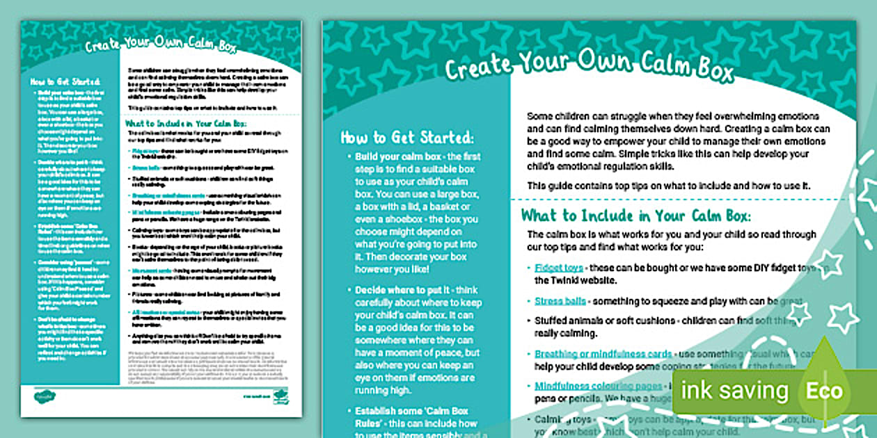 Create Your Own Calm Box (teacher made) - Twinkl