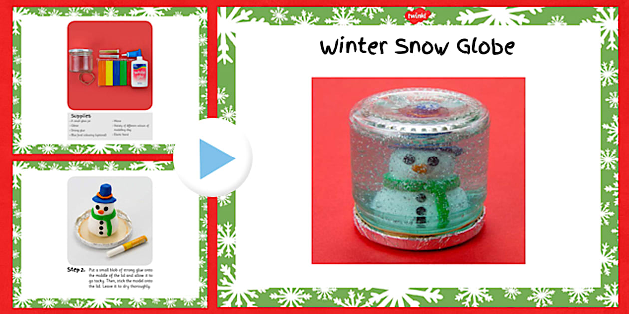 Winter Snow Globe Craft Instructions PowerPoint - Twinkl