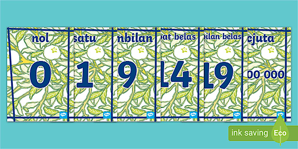 Numbers Posters Indonesian Batik (teacher made) - Twinkl
