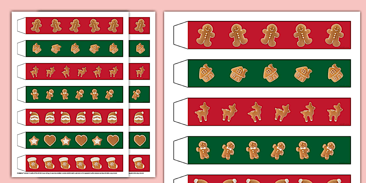 Gingerbread Christmas Theme Paper Chains - Twinkl