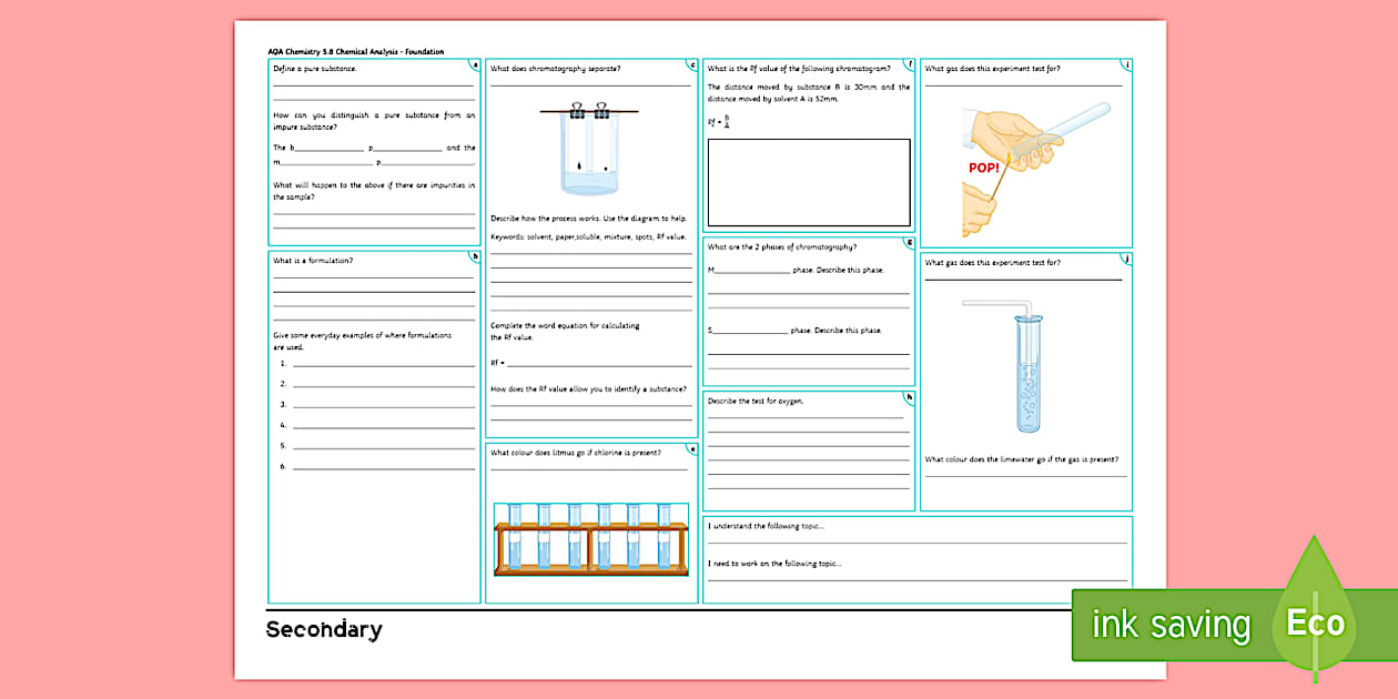 AQA Chemistry (Combined) Unit 8: Chemical Analysis Foundation Revision