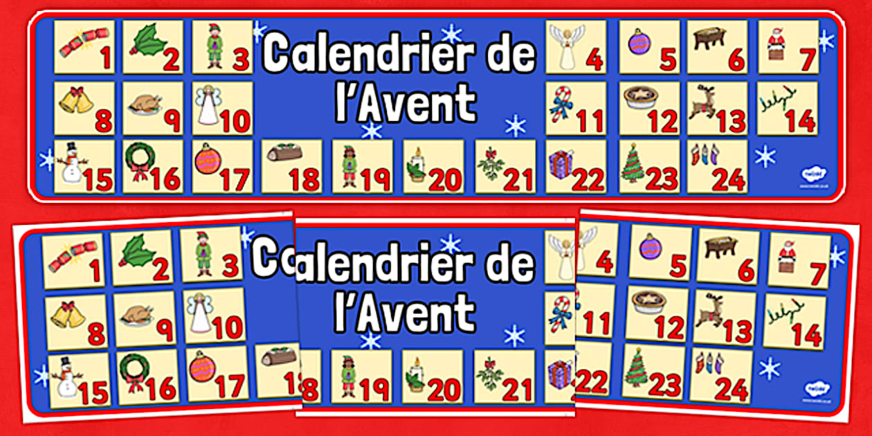 Advent Christmas Display Banner French - Twinkl