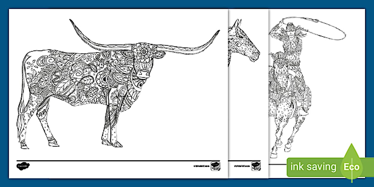 Kansas Longhorns Mindfulness Coloring | Twinkl Kansas Day