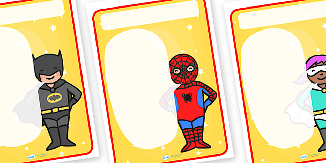 Editable Superheroes Themed Target Posters Large Speech Bubble