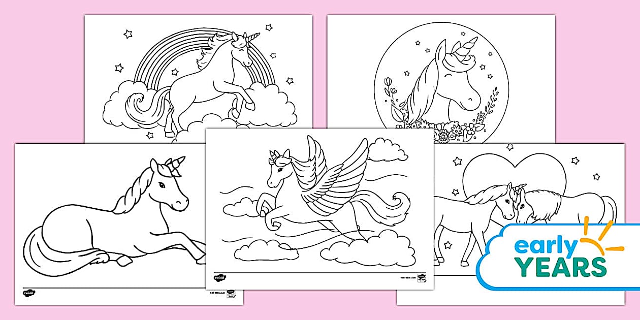 Unicorn Colouring Sheets (teacher made) - Twinkl