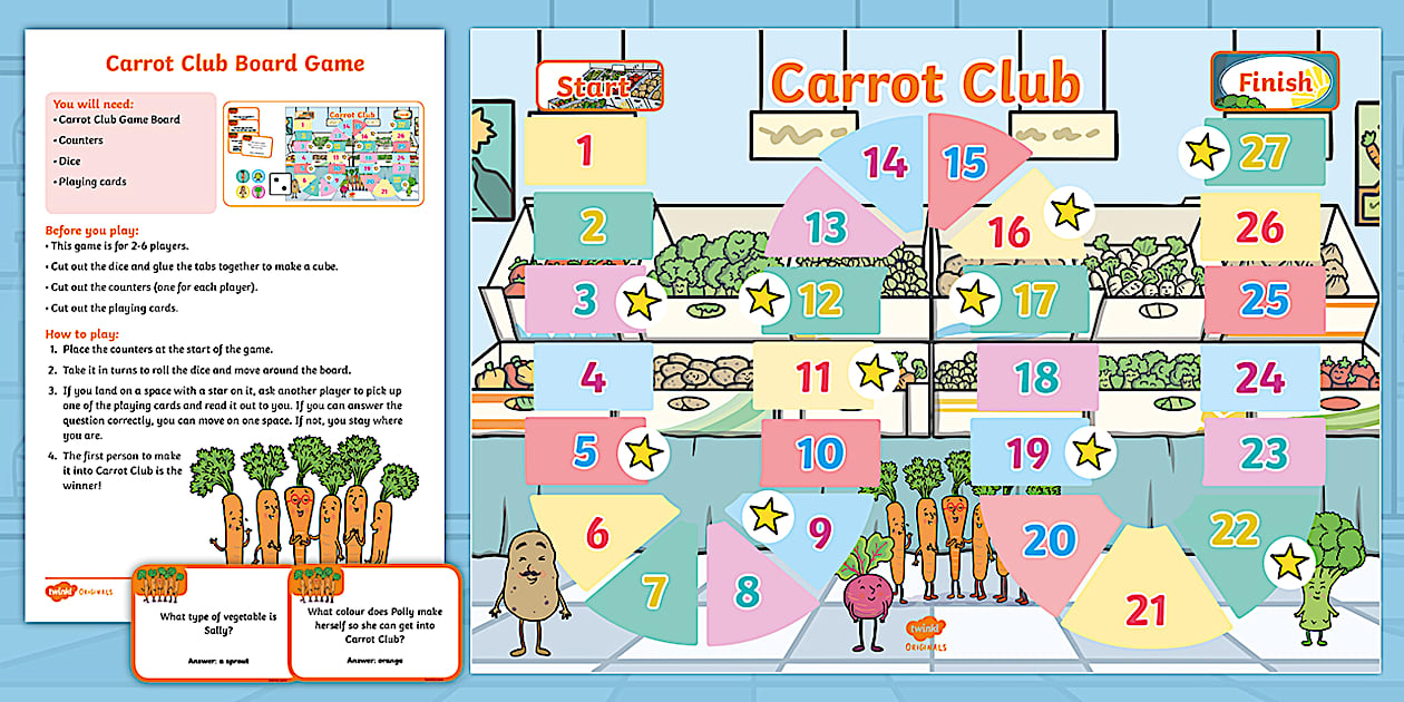 Carrot Club Board Game (teacher made) - Twinkl