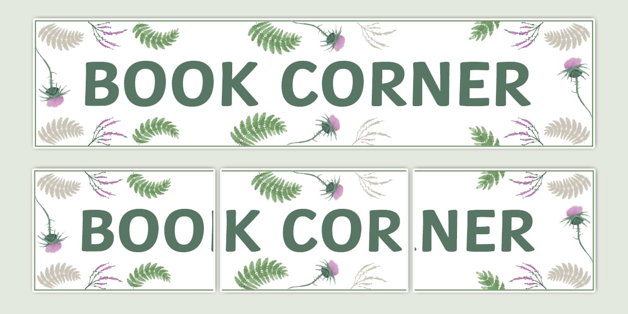 Scottish Botanical-Themed Reading Area Display Banner