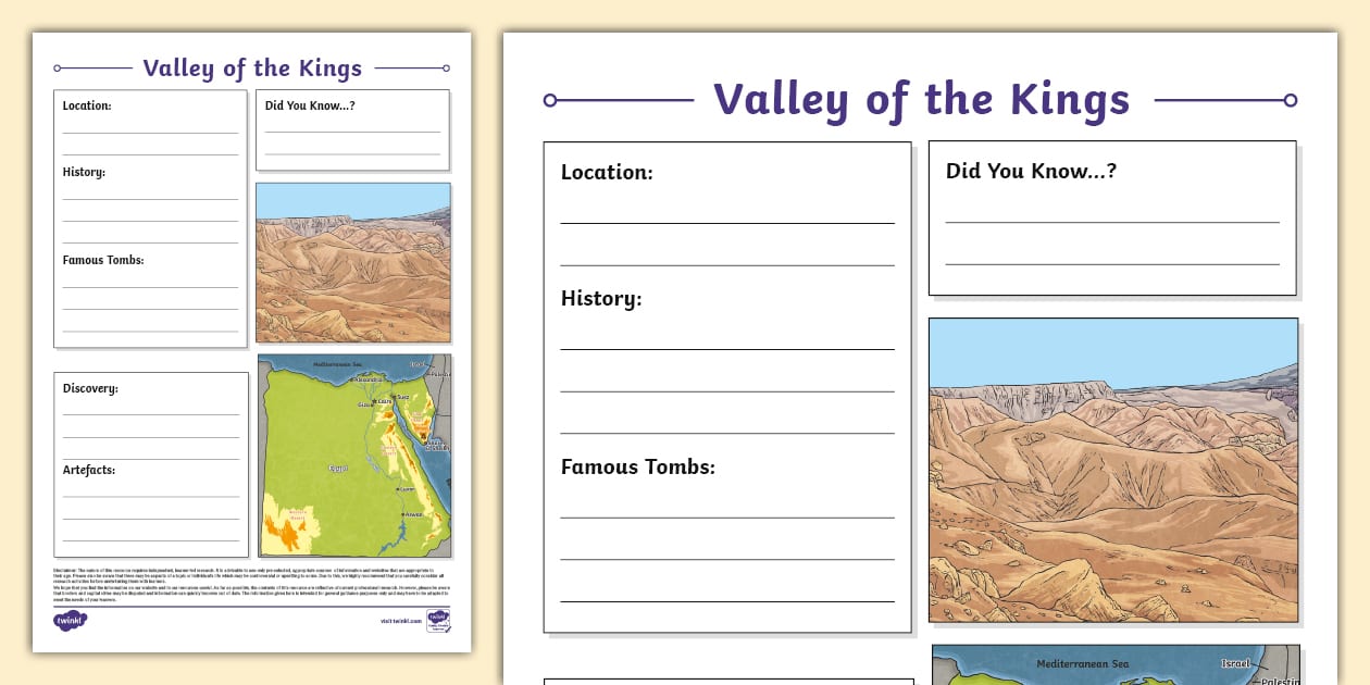 Valley of the Kings Fact File Template (teacher made)