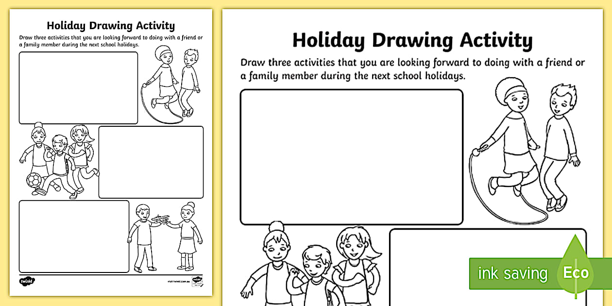 TAS Holiday Drawing Activity (professor feito) - Twinkl