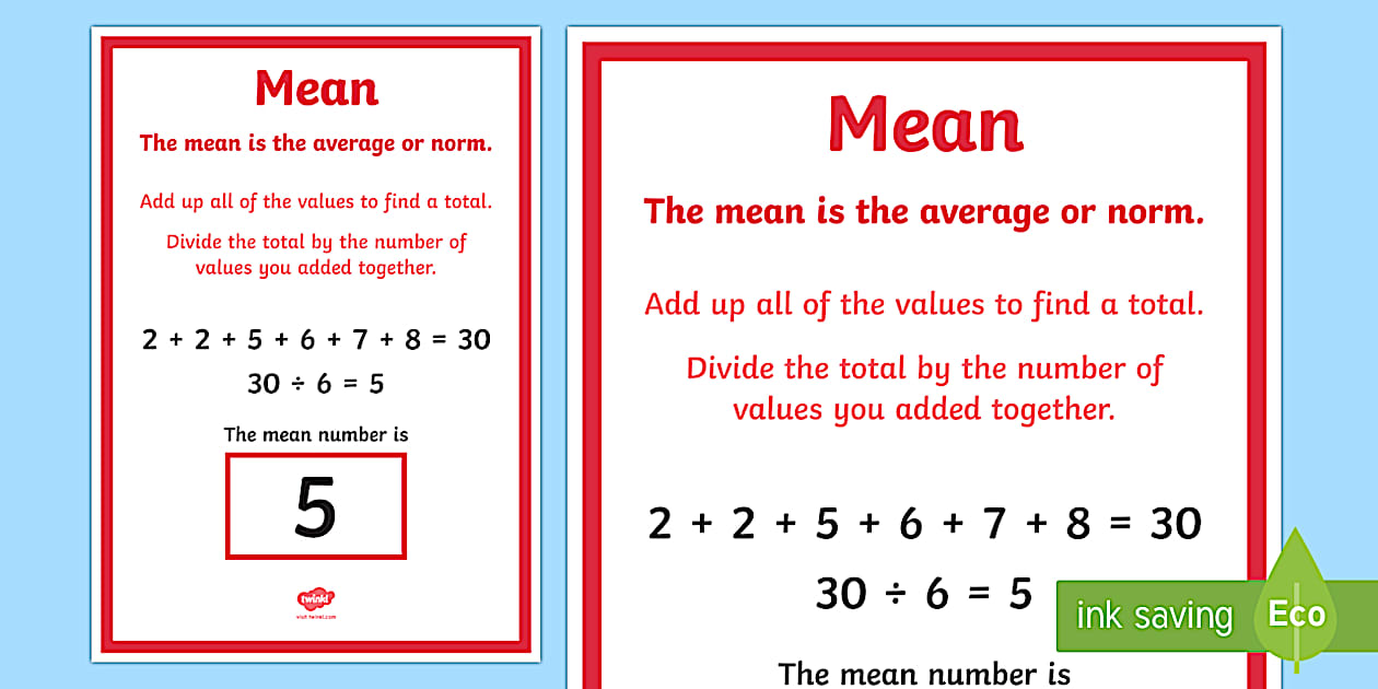 Mean Poster (teacher made) - Twinkl