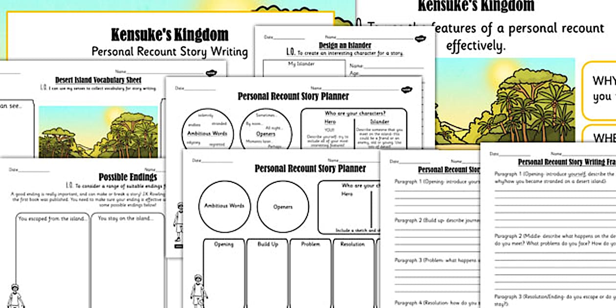 Kensuke's Kingdom Inspired Desert Island Story Writing Lesson Pack