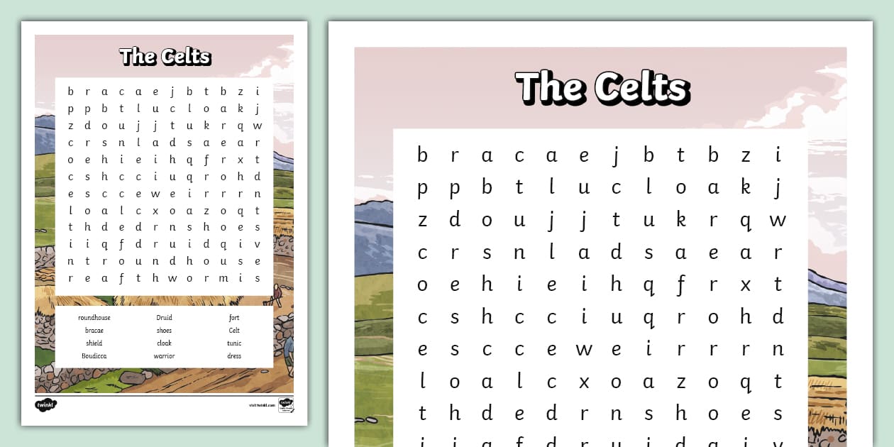 Celtic Word Search | Celtic | Iron Age | History - Twinkl