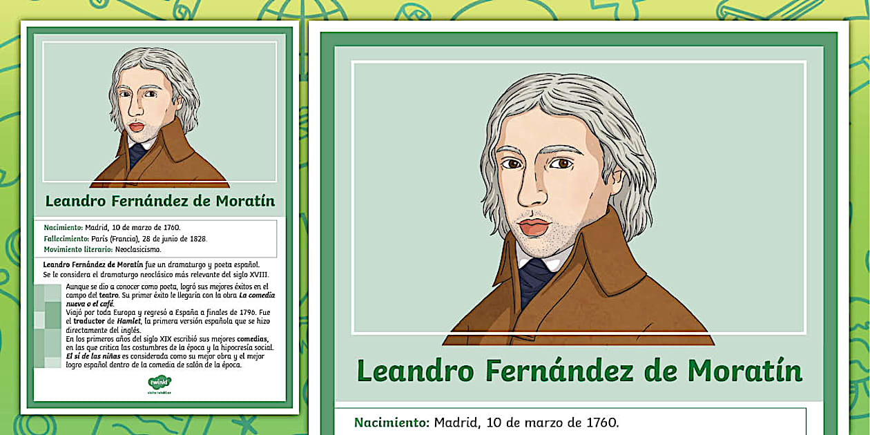 Póster informativo: Leandro Fernández de Moratín - Twinkl