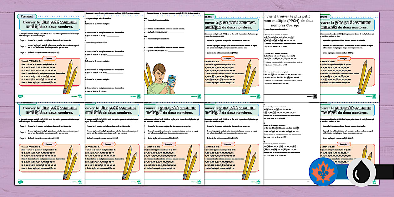 How to Find the Lowest Common Multiple (LCM) Of Two Numbers Activity Sheet