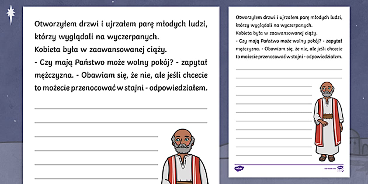 Nativity Story Starter Innkeeper Polish Translation