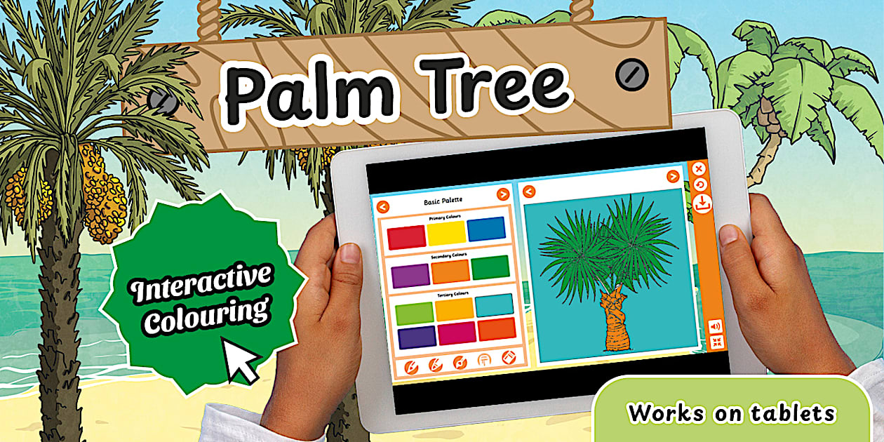 Palm Tree Interactive Colouring