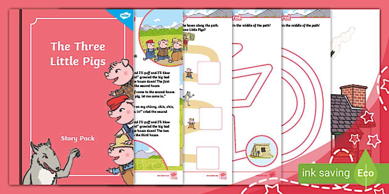 The Three Little Pigs Story Pack (teacher made) - Twinkl