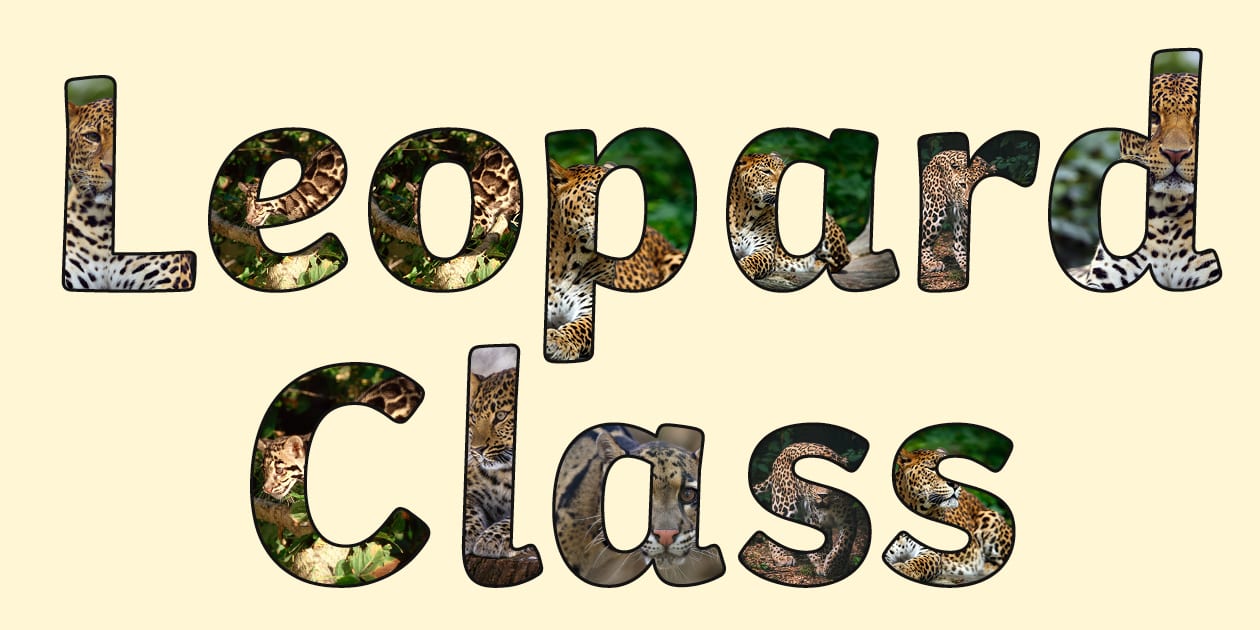 Leopard Class Photo Display Lettering - Animals - Twinkl