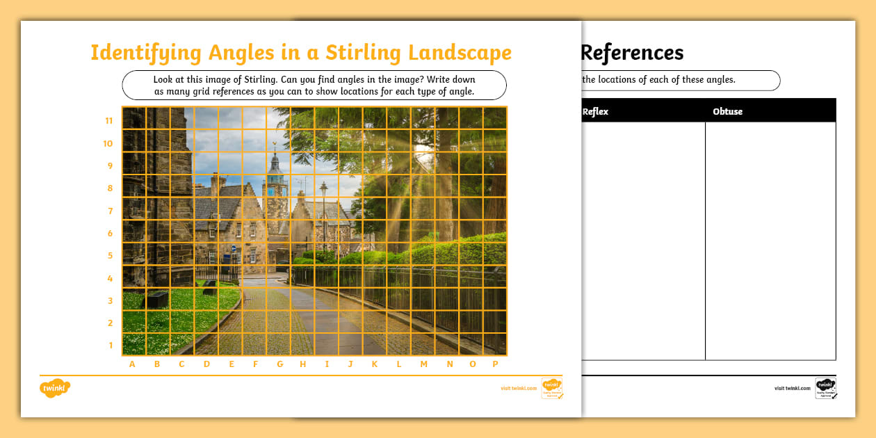 Identifying Angles in a Stirling Landscape Activity Sheet