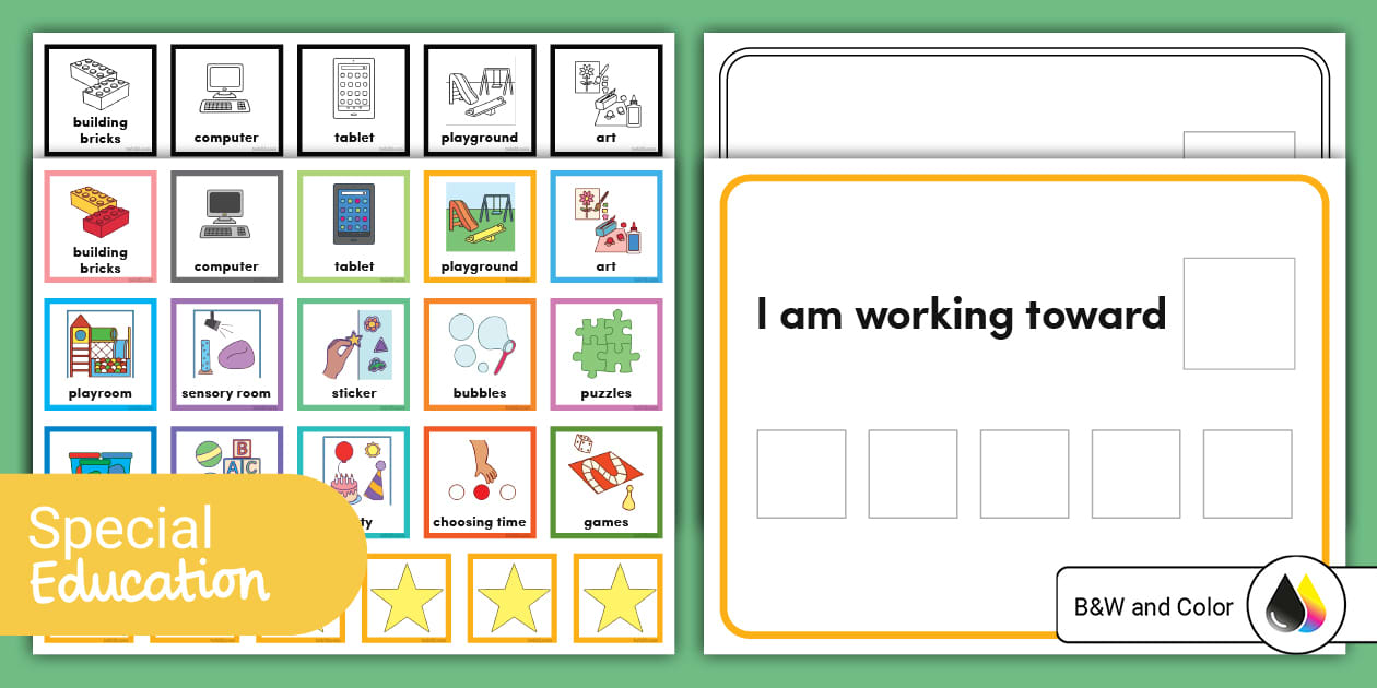 Twinkl Symbols: "I am working toward" Reward Chart & Cards