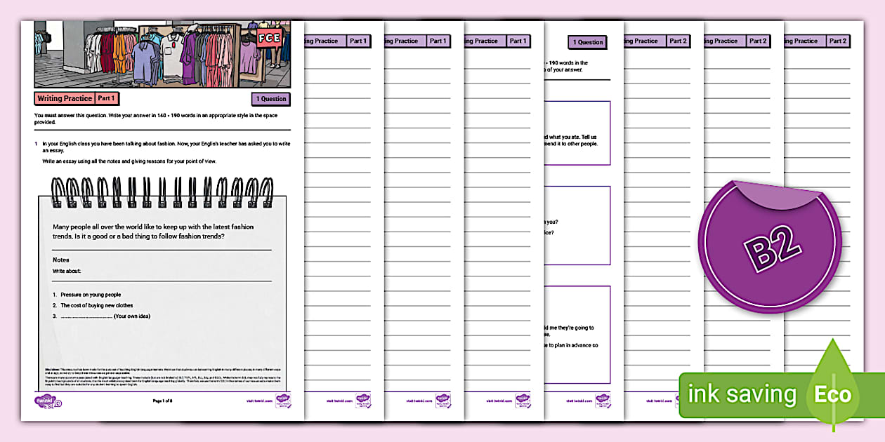 ESL B2 FCE Writing Practice Paper (1) (teacher made)